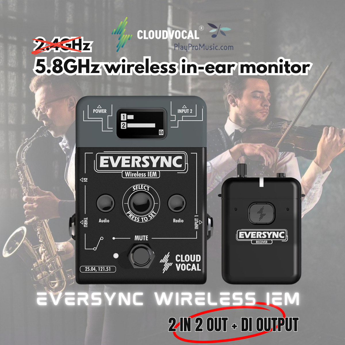 5.8Ghz EverSync Wireless IEM (In-ear monitor) – PlayPro Music & Life